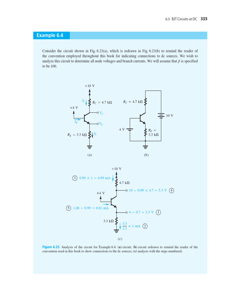 Example 6.4: 6.3 BJT Circuits at DC | PDF | Bipolar Junction Transistor | Electricity