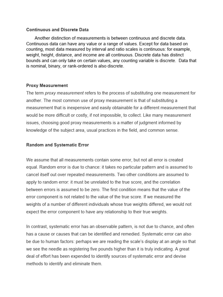 Continuous vs. Discrete Data Explained | PDF | Measurement ...
