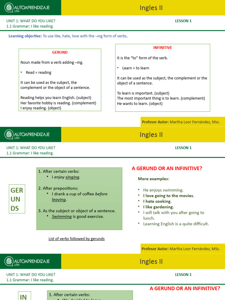 Lesson 1 UNIT 1 | PDF | Verb | Subject (Grammar)