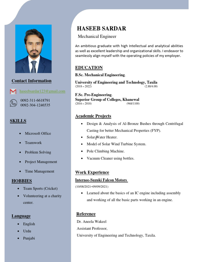 Haseeb Sardar CV | PDF | Technology & Engineering