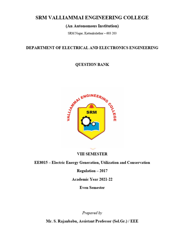 Ee8015 Electric Energy Generation Utilization and Conservation | PDF | Lighting | Construction