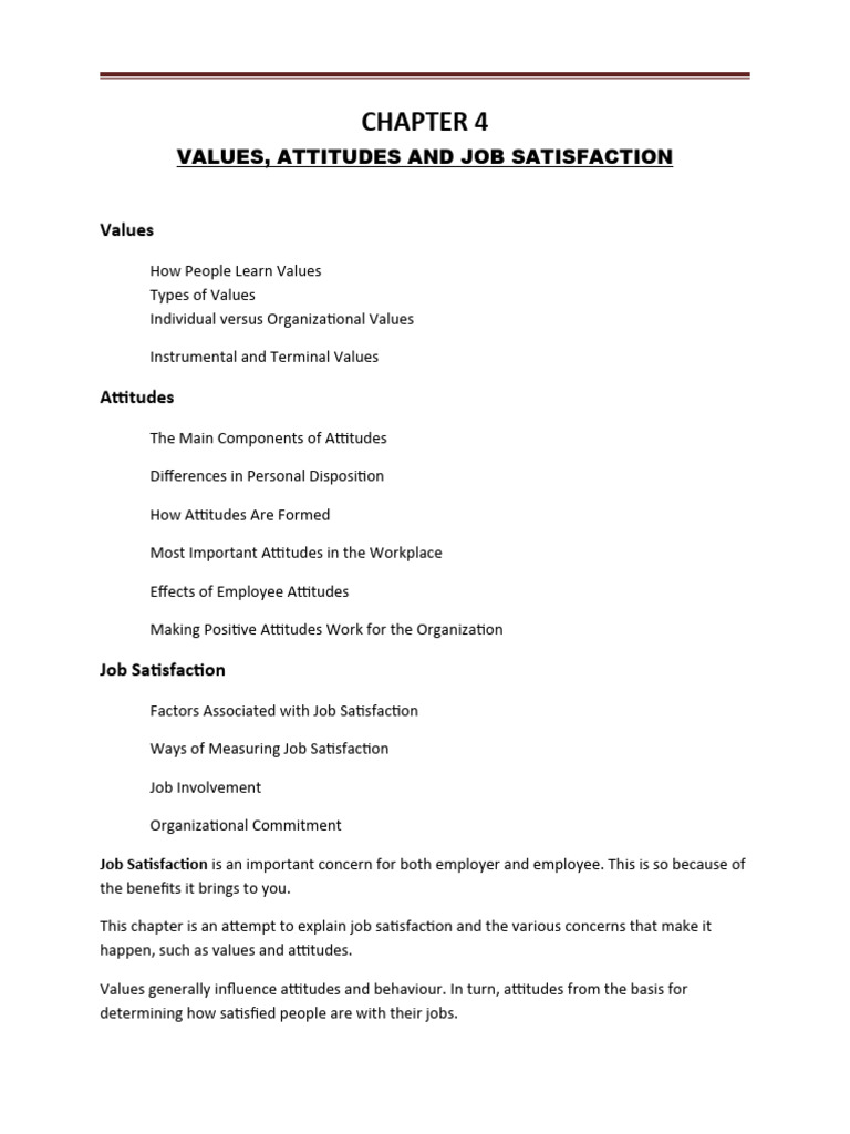 Chapter 4 Hbo | PDF | Job Satisfaction | Attitude (Psychology)