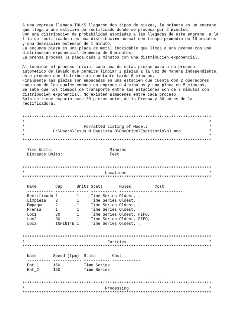 Practica 3 - Con Promodel | PDF