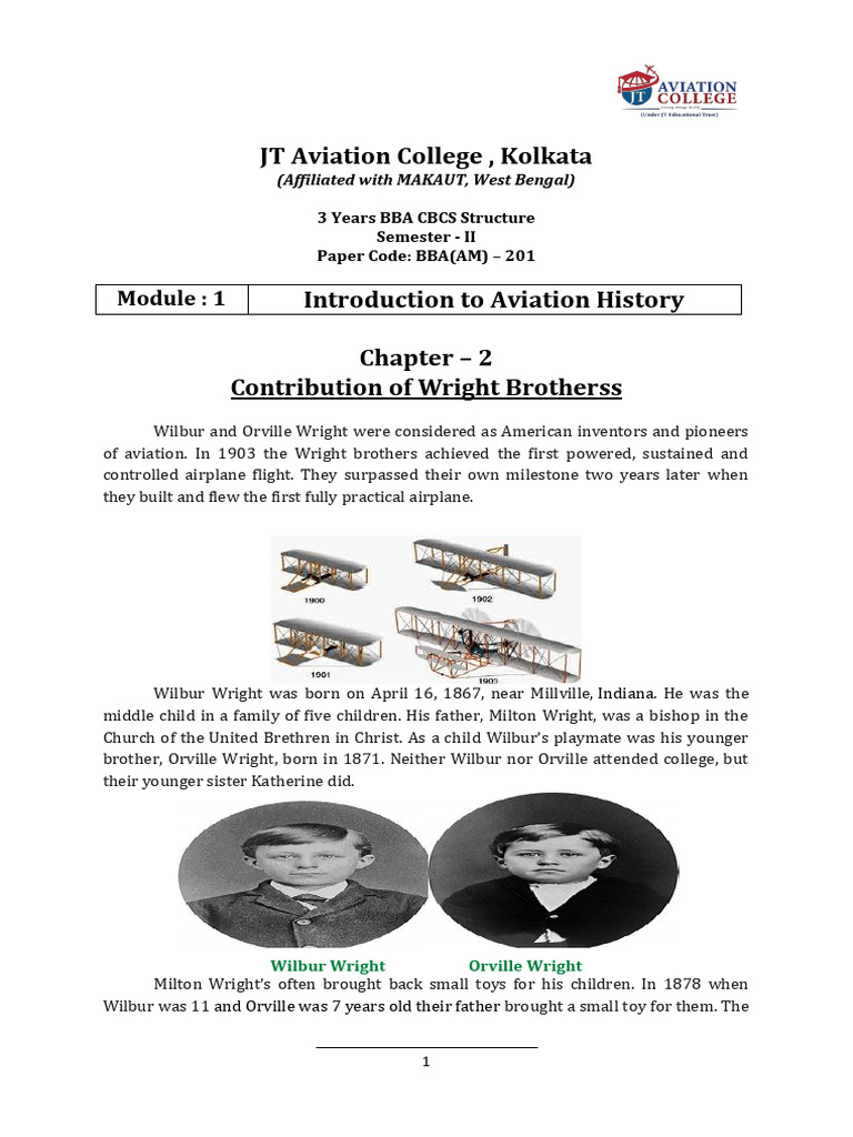 Wright Brothers' Impact on Aviation History | PDF | Wright Brothers ...