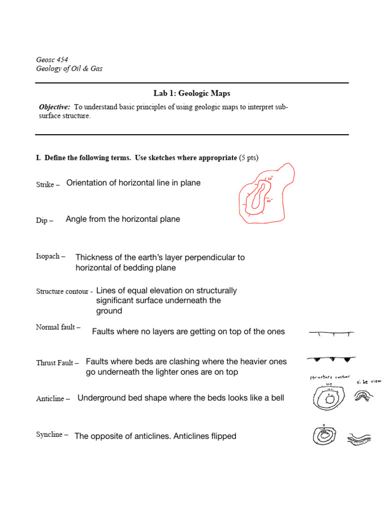 Lab 1 | PDF | Contour Line | Fault (Geology)