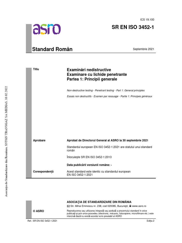 SR EN ISO 3452-1 (2021e PDF | PDF | International Organization For ...