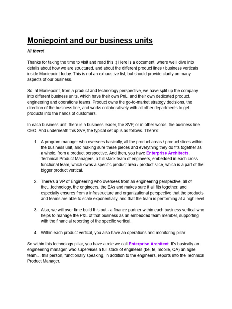 Moniepoint and Our Business Units | PDF | Point Of Sale | Mobile App