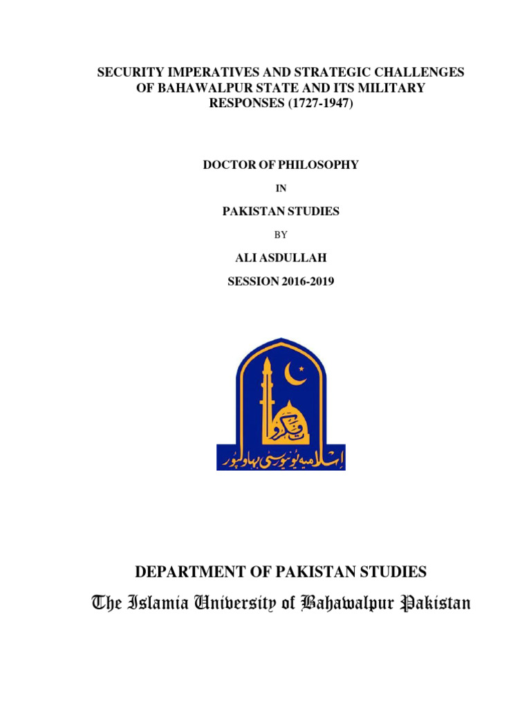 Ali Asdullah Pakistan Studies 2020 Iub | PDF