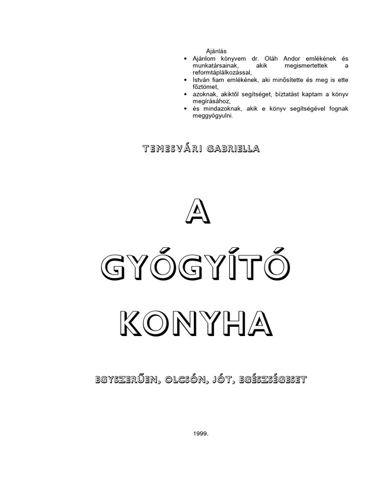 Temesvari Gabriella A Gyógyitó Konyha 1. | PDF