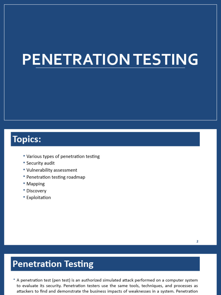 Unit 9 Penetration Testing | PDF | Penetration Test | Security