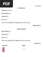 Driver Salary Receipt Template | PDF