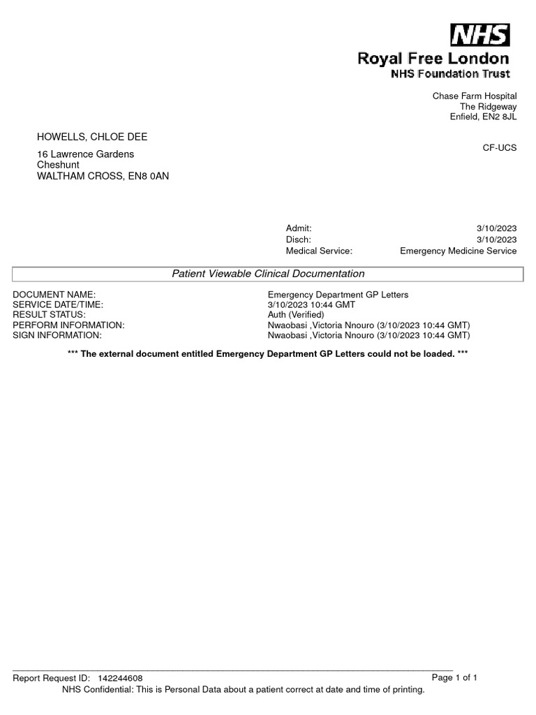 Emergency Department GP Letters 10-03-2023 3 | PDF