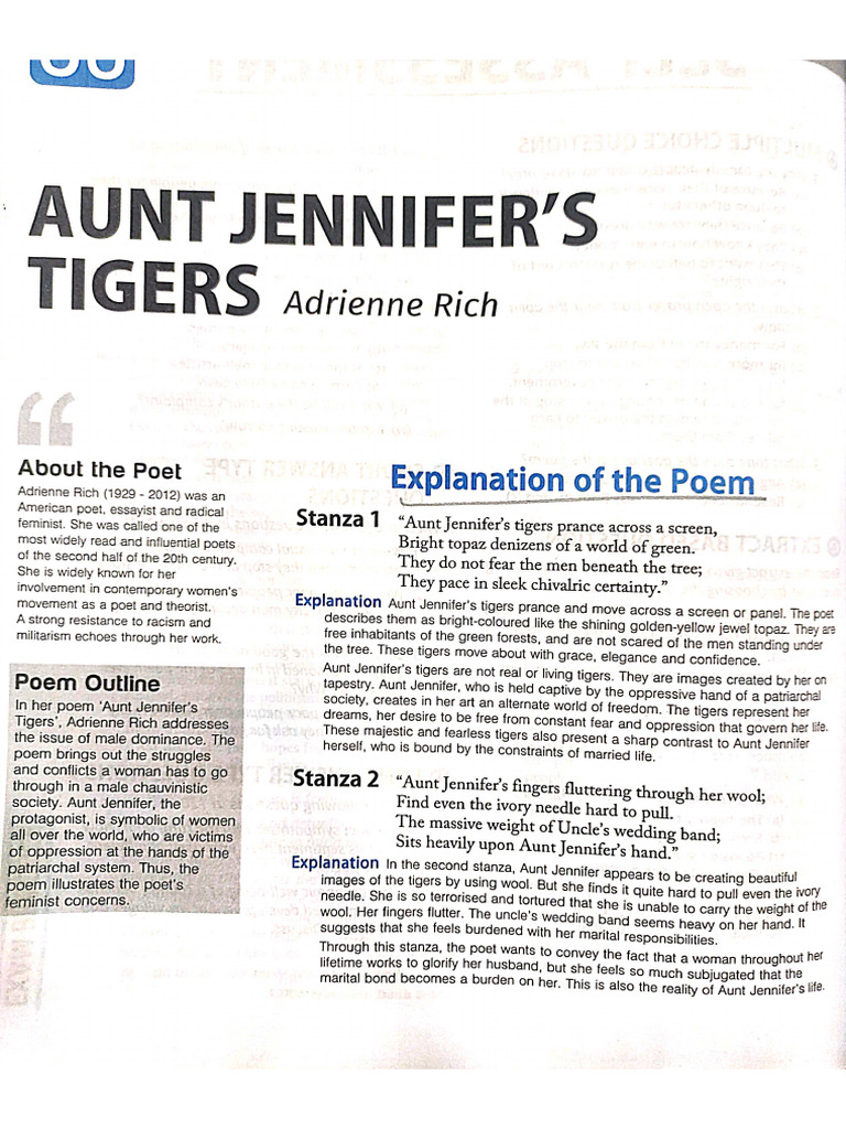 Aunt Jennifer's Tigers | PDF