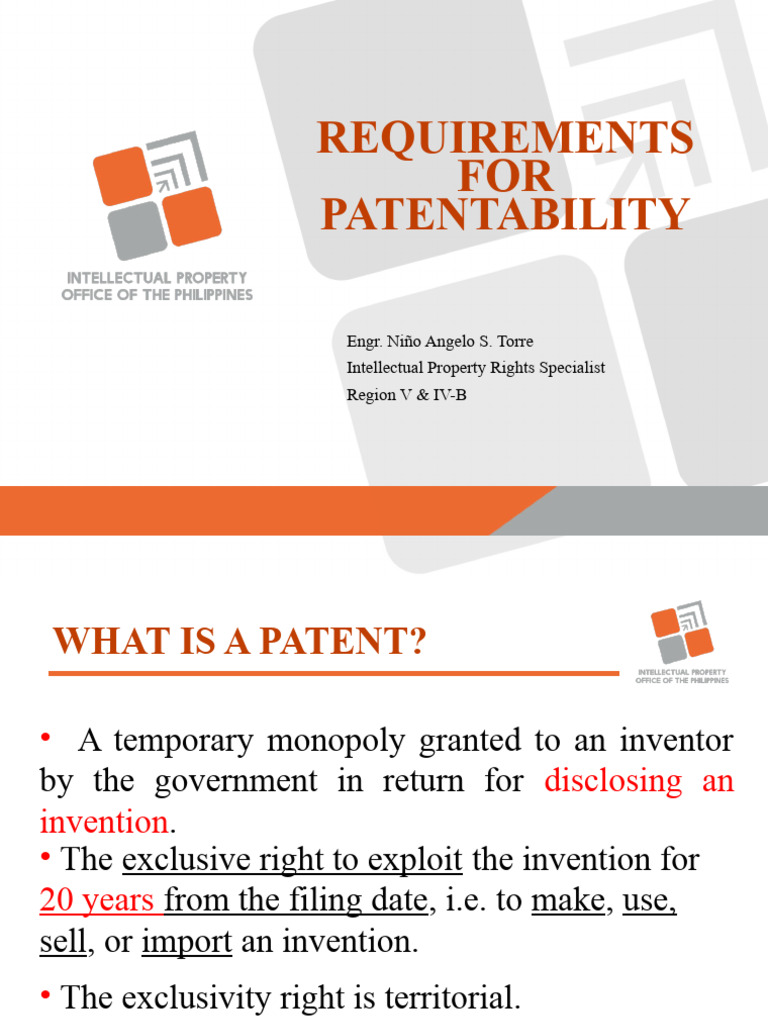 Requirements For Patentability | PDF | Prior Art | Novelty (Patent) Requirements For Patentability | PDF | Prior Art | Novelty (Patent)