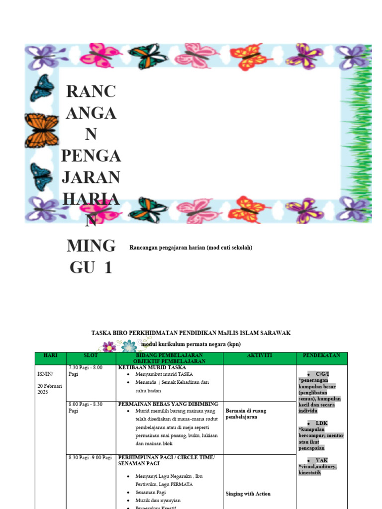 RPH Cuti Sekolah | PDF