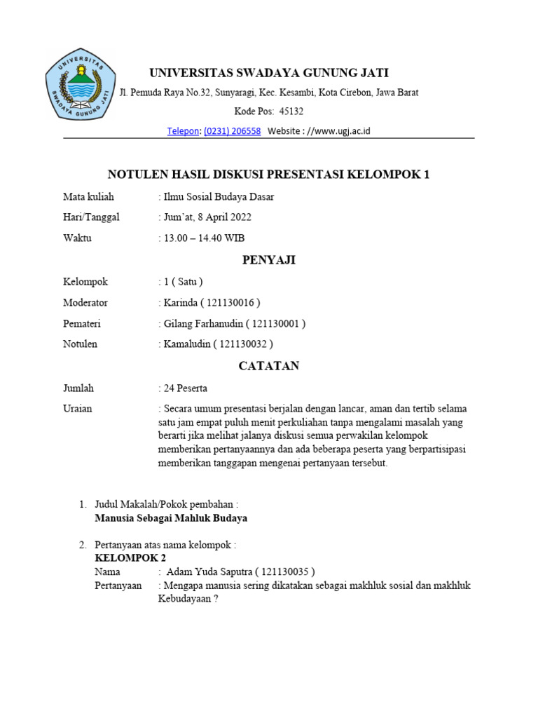 Resume Presentasi Kelompok 1 | PDF | Ilmu Sosial