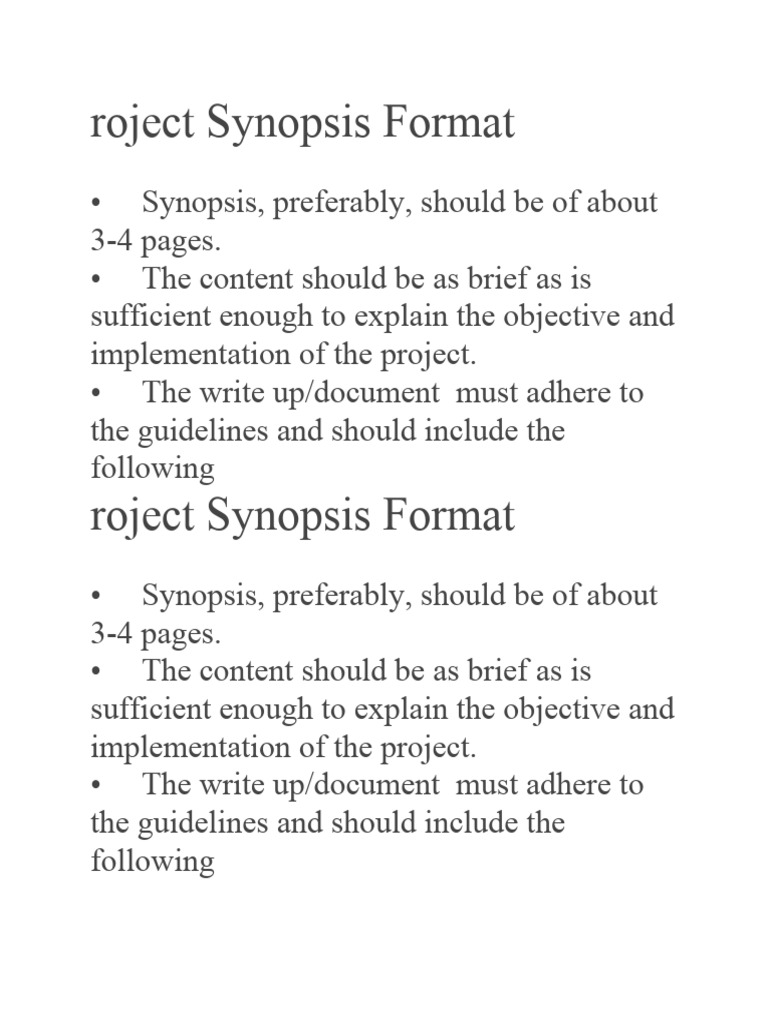 Project Synopsis Format | PDF | Implementation | Information Technology ...