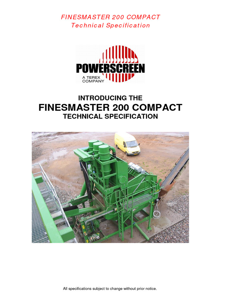 Finesmaster 200 Compact | PDF | Pump | Sand