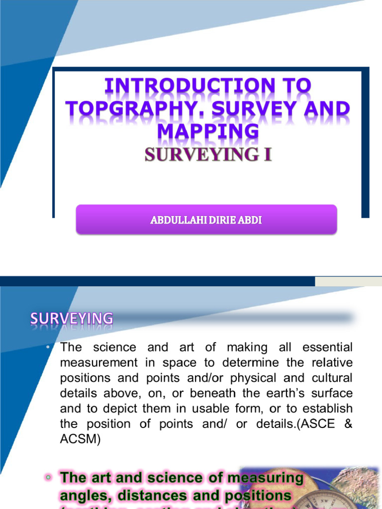 Introduction of Surveying | PDF | Surveying | Geomatics