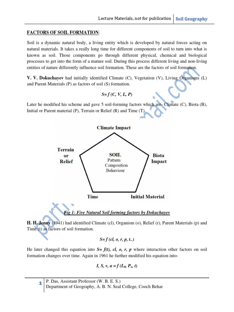 Factors of Soil Formation | PDF | Soil | Weathering