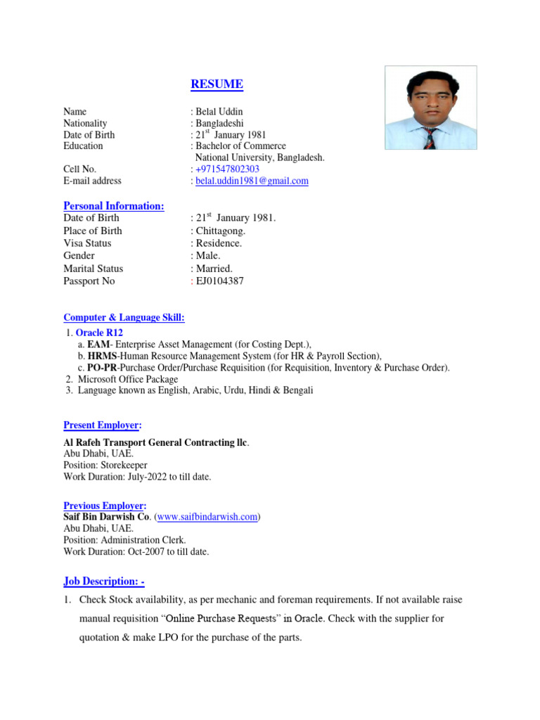 CV Belal 2023 | PDF | Business | Computing