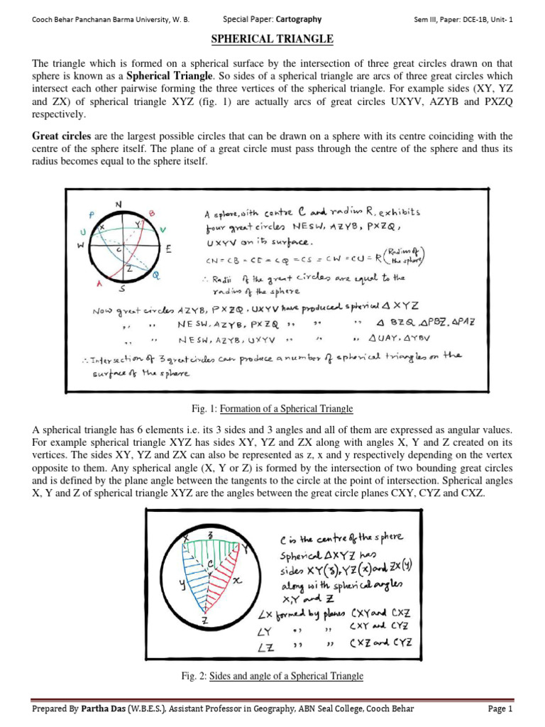 Spherical Triangle Parthadas Abnsc Pdf Sphere Triangle