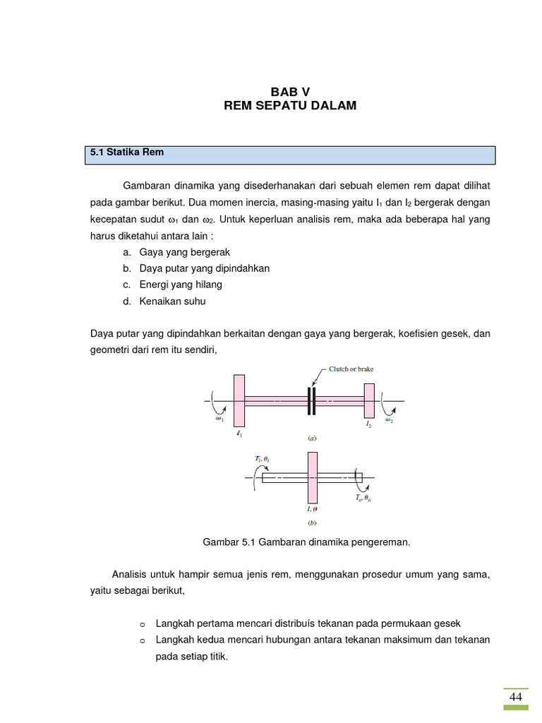 Analisis Statika Rem Sepatu Dalam | PDF
