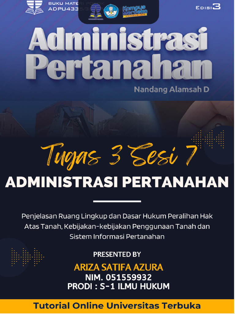 Tugas 3 Administrasi Pertanahan | PDF | Hukum