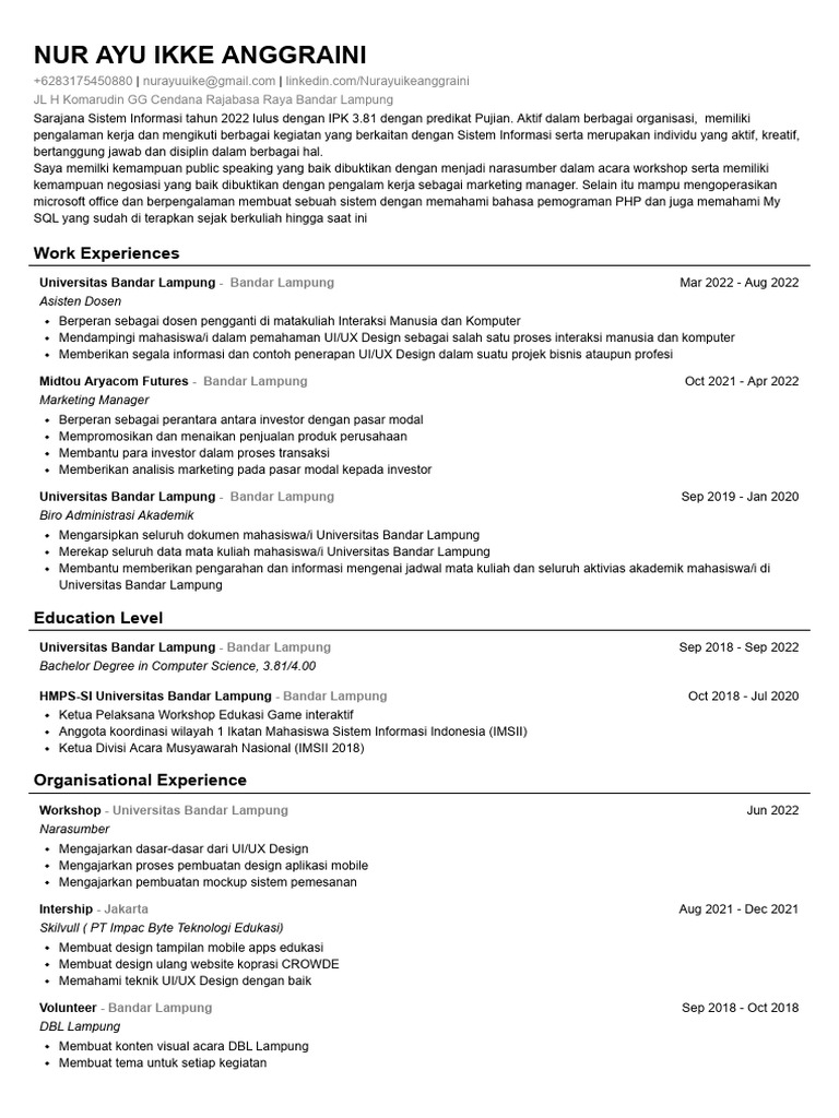 Full Stack Developer - Nur Ayu Ikke Anggraini | PDF | Seni