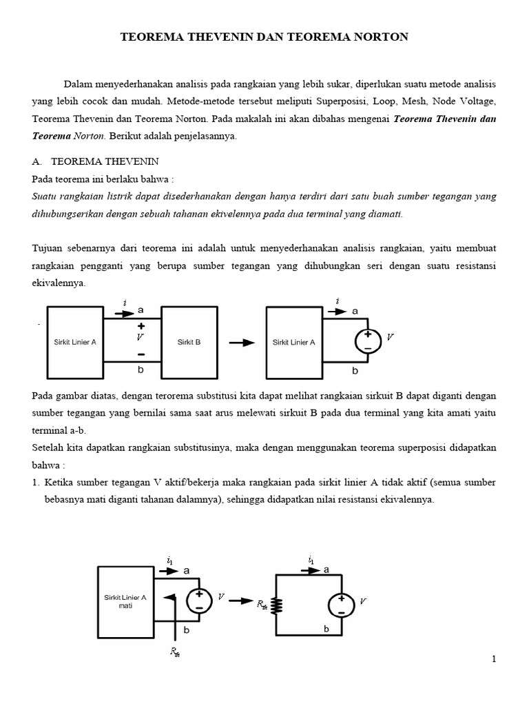Teorema Thevenin dan Norton dalam Rangkaian | PDF