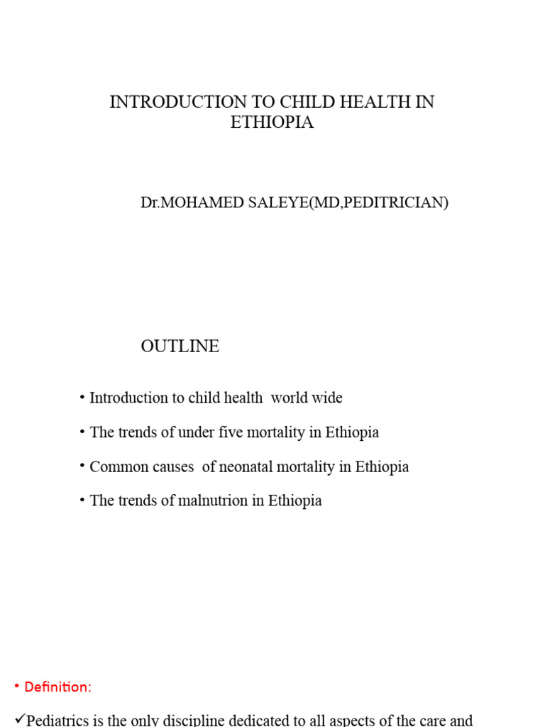 Introduction To Child Health in Ethiopia | PDF | Infants | Clinical Medicine