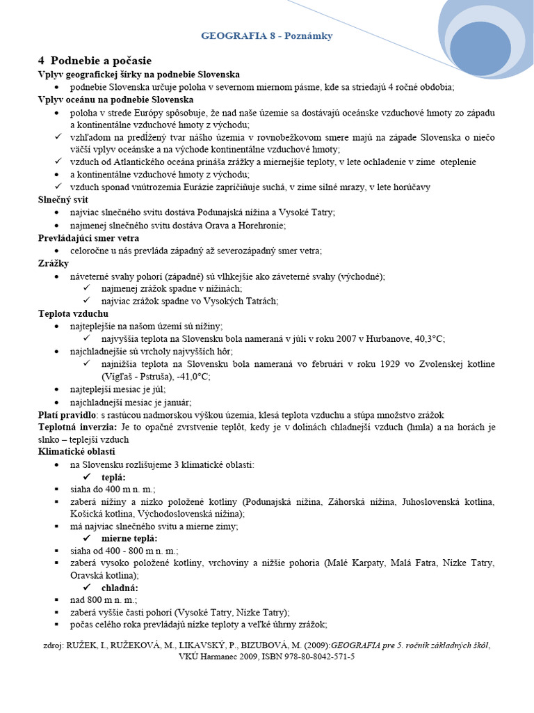4 Podnebie A Počasie | PDF