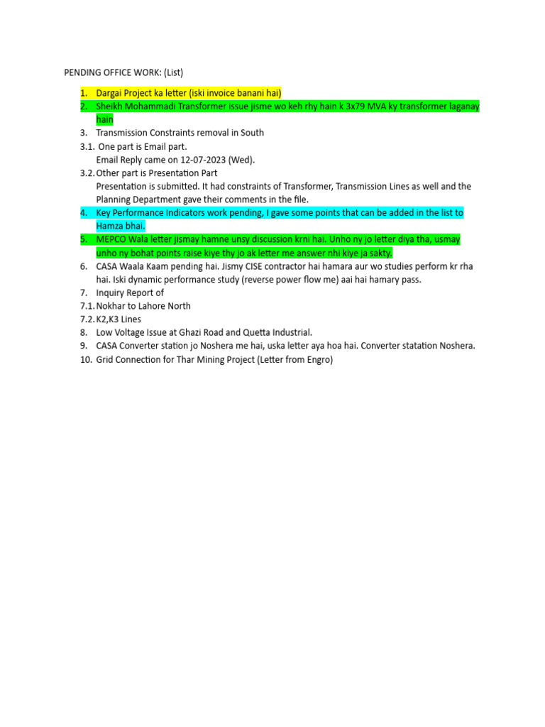 Pending Office Work | PDF | Technology & Engineering