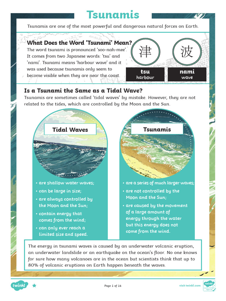 T e 2550141 Tsunami Differentiated Reading Comprehension Activity Age 9 ...