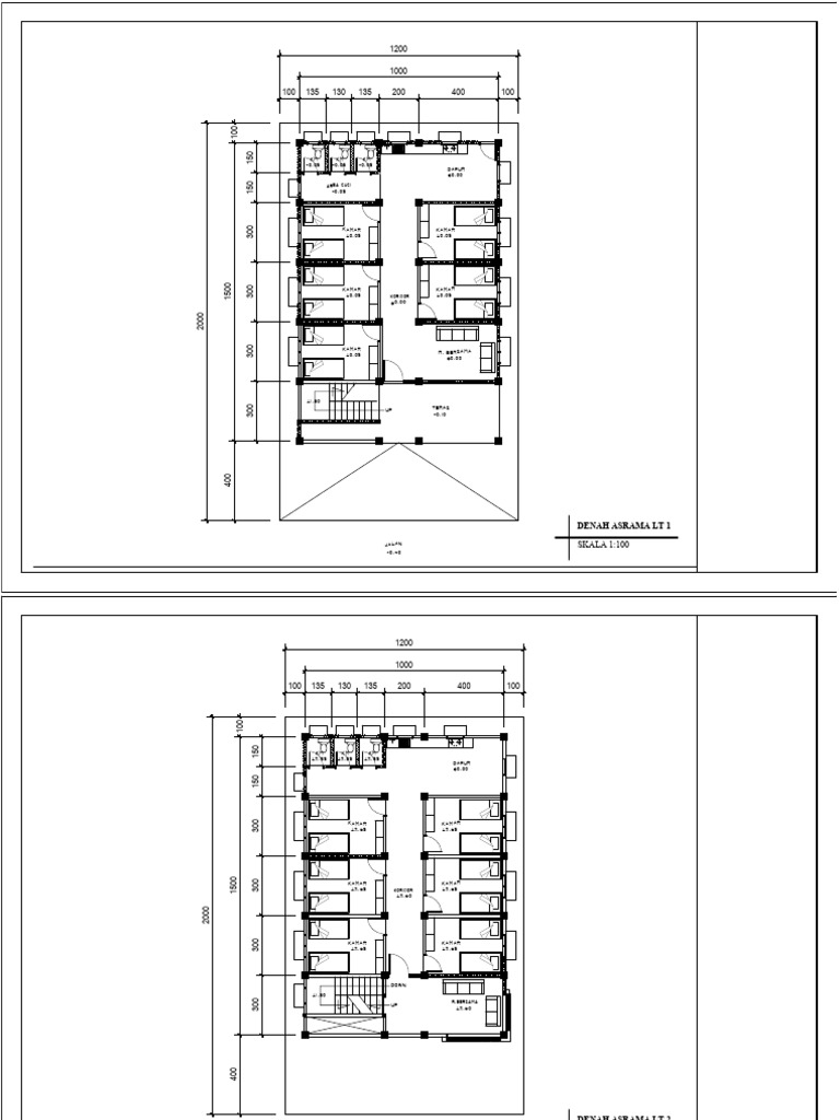 Asrama - Denah Tampak | PDF