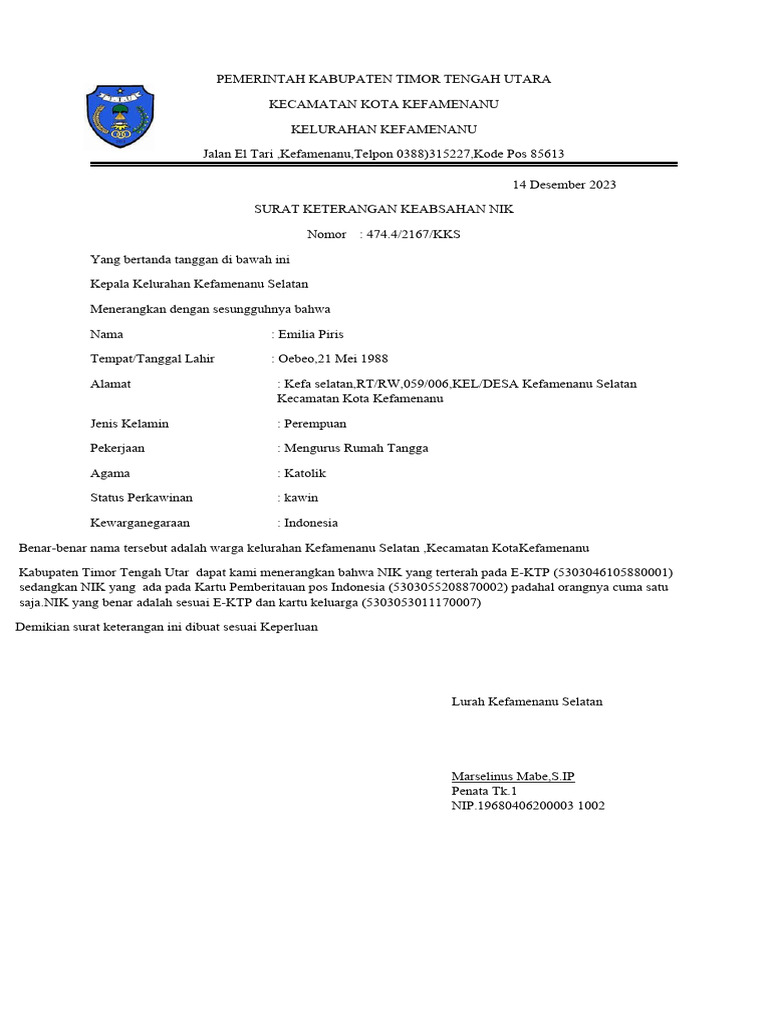 Pemerintah Kabupaten Timor Tengah Utara | PDF