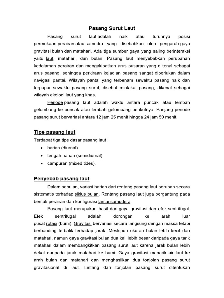 Pasang Surut Laut | PDF