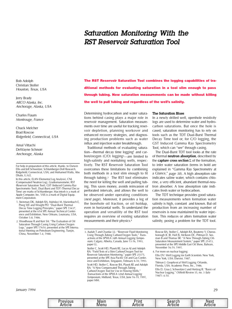 Saturation Monitoring With RST | PDF | Neutron | Gamma Ray
