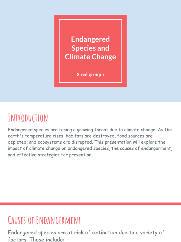Endangered Species & Climate Change | PDF | Habitat Destruction ...