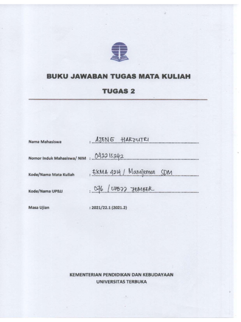 BJT Tugas 2 - Manajemen SDM Ekma4214 | PDF