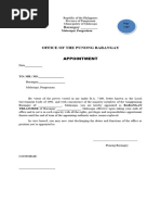 Barangay Secretary Appointment Letter | PDF | Government | Social ...