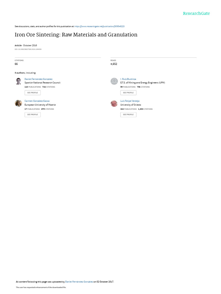 Iron Ore Sintering: Materials & Process | PDF | Steelmaking | Iron