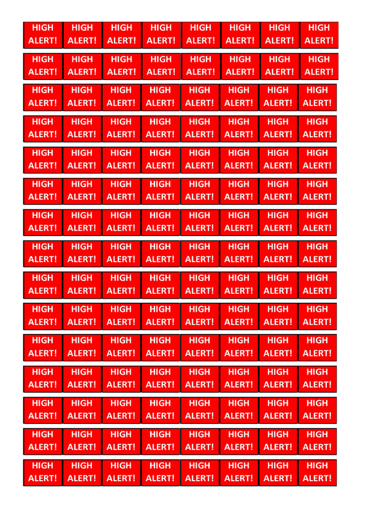 LASA High Alert Stickers | PDF | Wellness