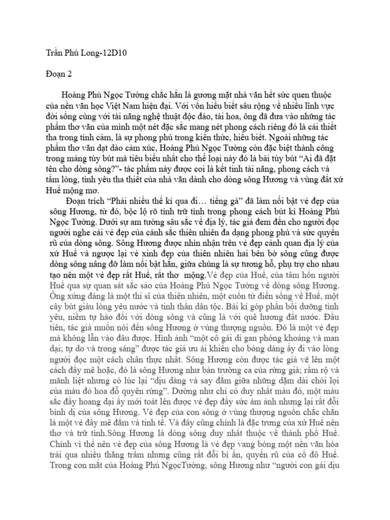 Trần Phú Long 12D10 | PDF