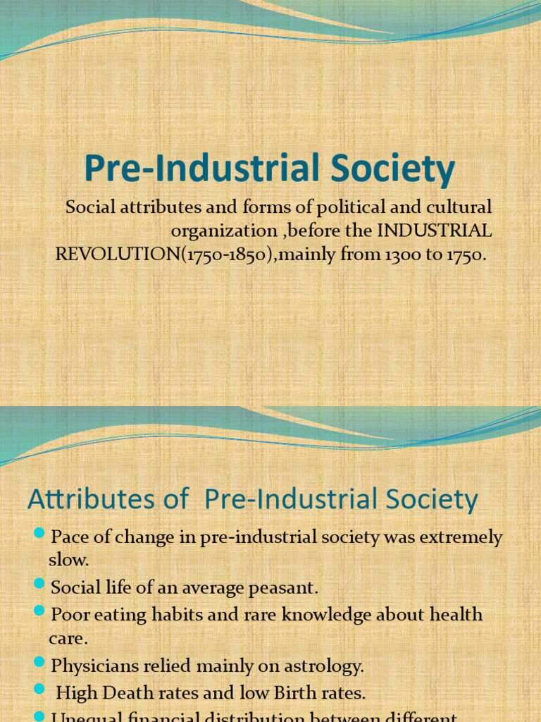 4 Pre-Industrial Society | PDF | Industrial Revolution | Labour Economics