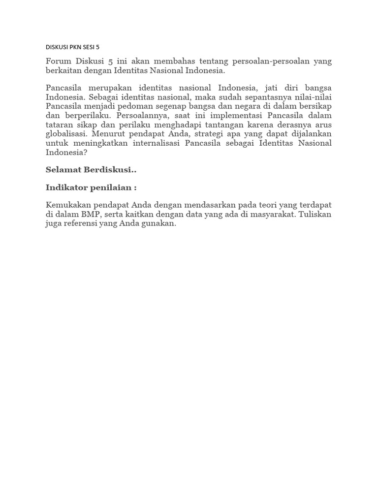 Diskusi PKN Sesi 5 | PDF | Sains & Matematika