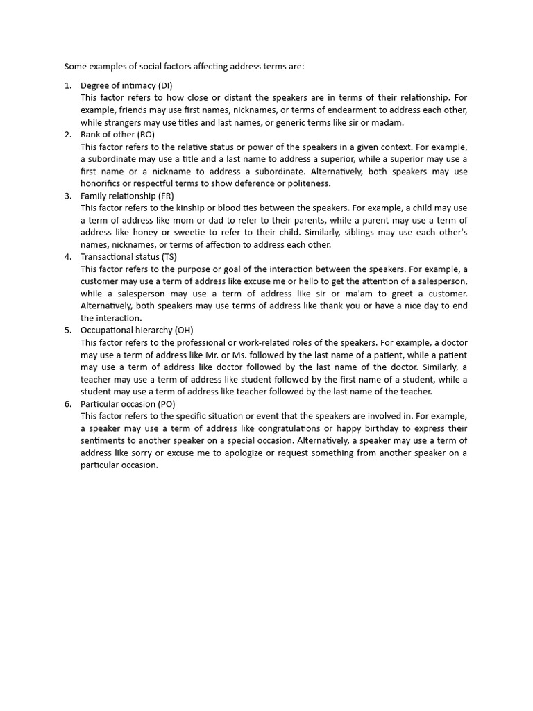 Address Terms | PDF | Lesson Plan | Educational Assessment