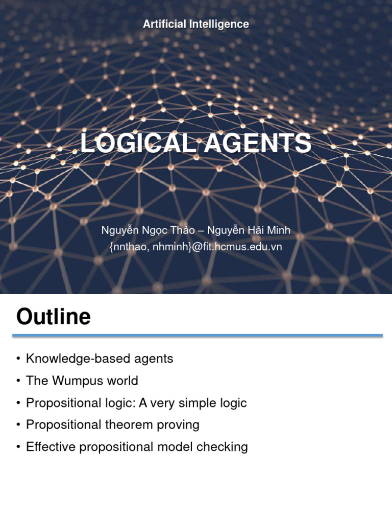 2021-Lecture07-LogicalAgents | PDF | Logic | Syntax (Logic)