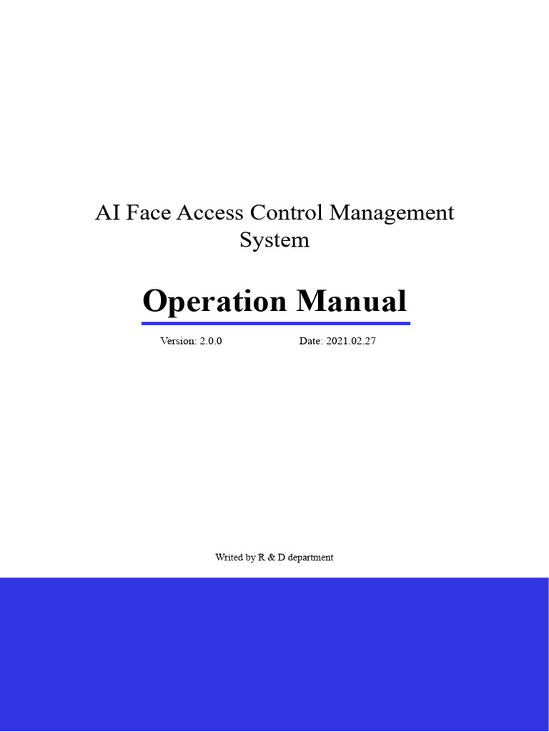 AI Face Access Control Manual | PDF | Operating System | Computing