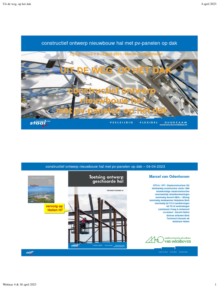 Constructief ontwerp nieuwbouw hal - Marcel van Odenhoven | PDF
